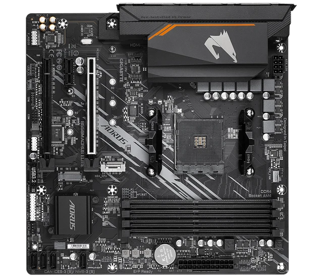 GIGABYTE B550M AORUS ELITE Motherboard AMD B550 Socket AM4 DDR4 M-ATX ...