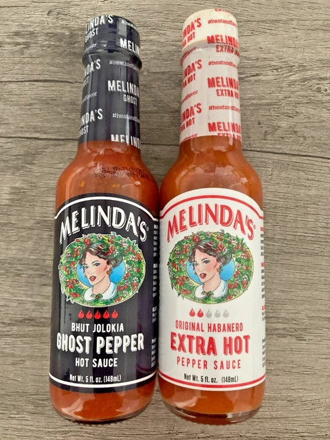 MELINDA'S GHOST PEPPER Sauce & Extra Hot Sauce - 5oz. Each - New ...