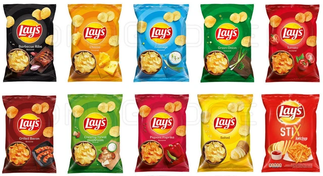 LAYS POTATO CHIPS Variety Snacks Crisps Popular Flavors 140g £14.44 ...