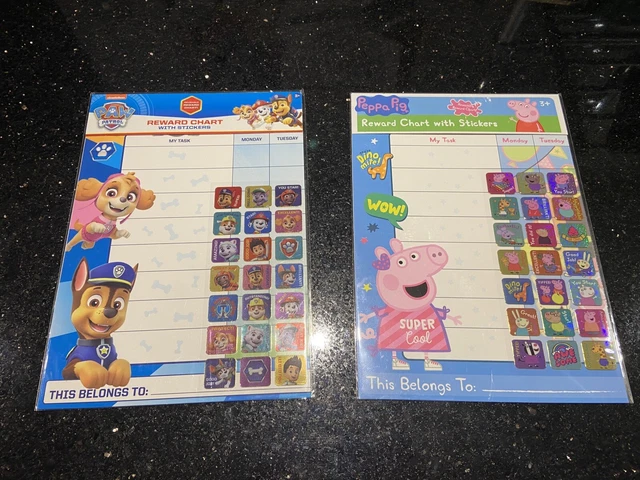 PAW PATROL & Peppa Pig Reward Charts and Stickers £2.50 - PicClick UK