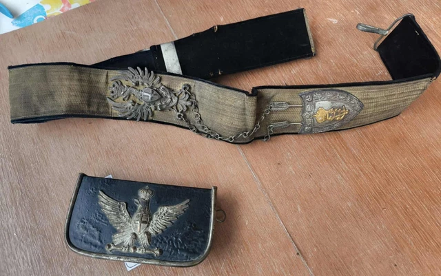 WW2 ITALIAN HIGH Uniform Officer Belt and Pouch Set Original £135.88 ...