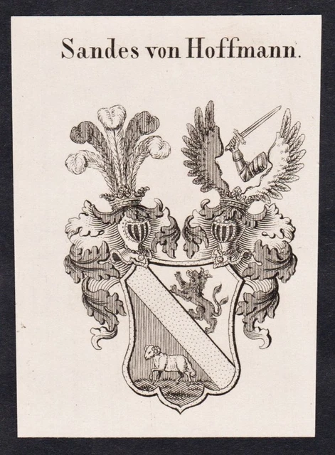 SANDES HOFFMANN ARMOIRIES Coat Of Arms Héraldique Genealogie EUR 15,18 ...