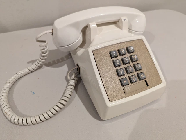 VTG AT&T PUSH Button landline phone white Western Electric Bell Systems ...