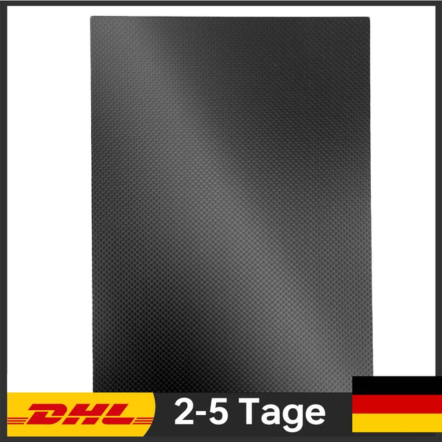 CARBON BLACK PLATTE 1,5mm 2mm 3mm/ CFK GFK Kohlefaser / Glänzend/Größe ...