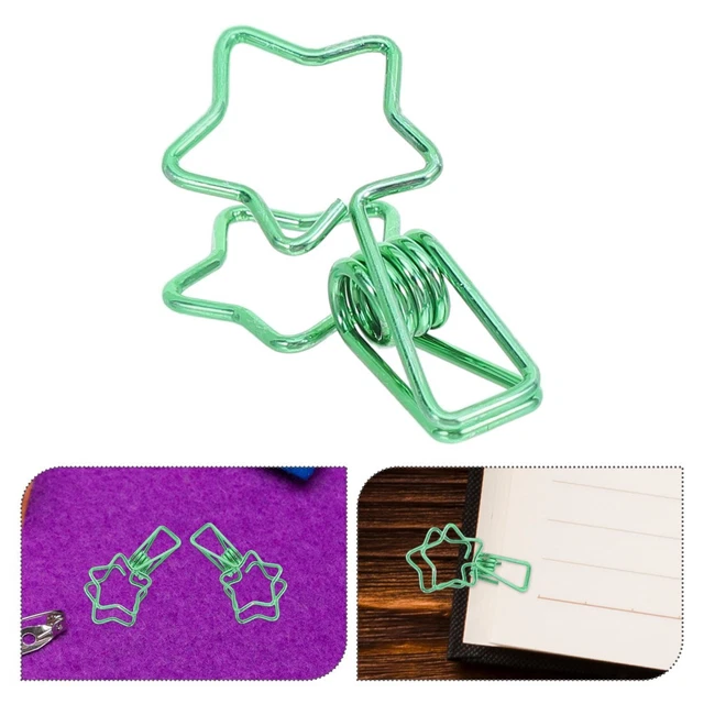 50 PCS METAL Five-pointed Star Clip Colored Paper Clips Small Cute for ...