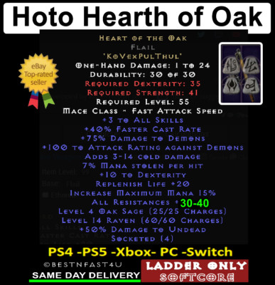 DIABLO 2 RESURRECTED Hoto Heart of the oak Herz der Eiche KoVexPulThul ...