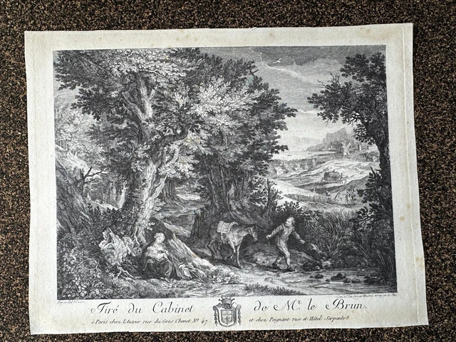 GRAVURE DE Carl Wilhelm WEISBROD " Tiré du cabinet de Mr Le brun ...