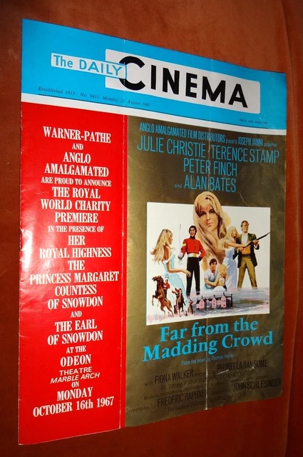 DAILY CINEMA. AUG 21st 1967. TRADE MAGAZINE. WITH "FATHOM" RAQUEL WELCH ...