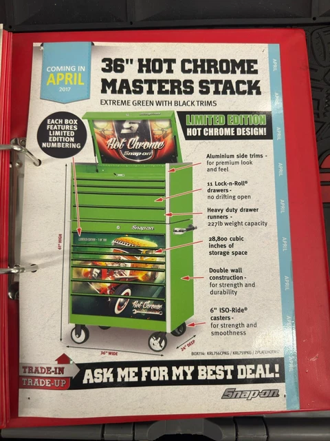 SNAP ON TOOL Box Roll Cab 36" Hot Chrome Rod Stack Hutch 1/333 Limited ...