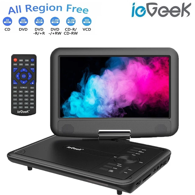 IEGEEK 11.5” PORTABLE DVD Player HD Swivel Screen 5 Hours Battery ...