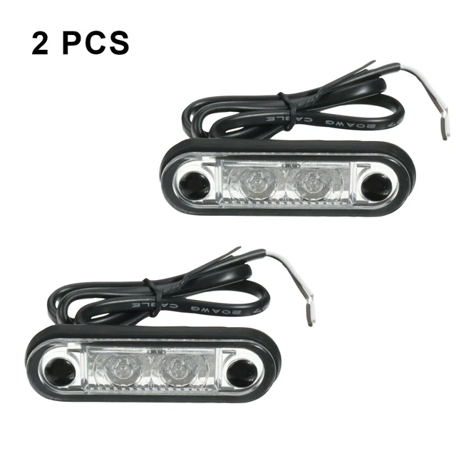 2X RED LED FLUSH RED Rear Marker 12v 24v on Kelsa bars Scania Volvo MAN ...