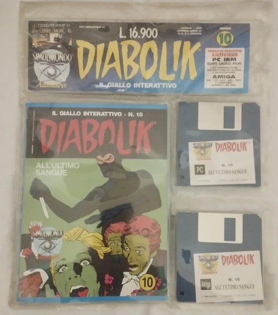 SIMULMONDO ADVENTURES GIOCO Pc-Ibm-Amiga Diabolik N° 10 1993 Blisterato ...