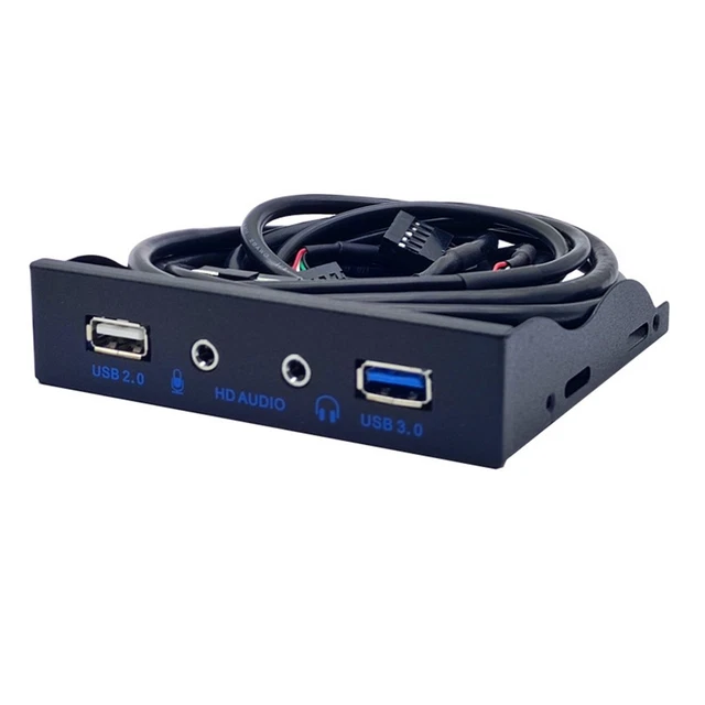2 PORT USB 3.0 Hub W/ HD Audio 3.5mm Earphone Jack Mic Interface ...