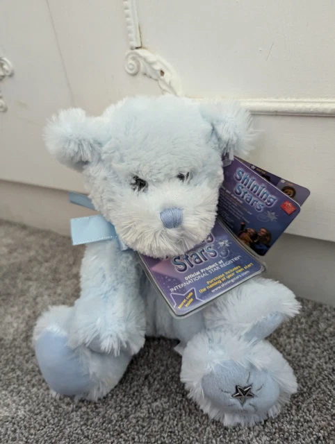 SHINING STARS BLUE Teddy Bear Soft Toy Plush Russ 2006 £19.99 - PicClick UK