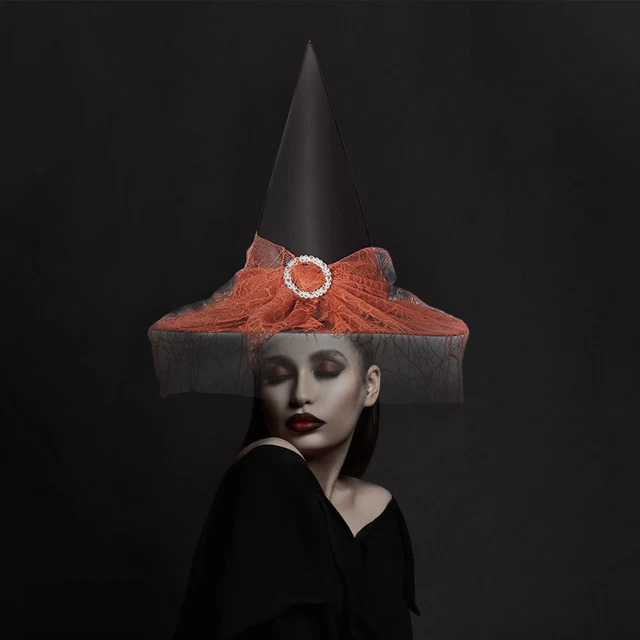 WITCH HAT SCARY Creepy Wide Brim Pointed Hat Gift For Z6W6UK £6.76 ...