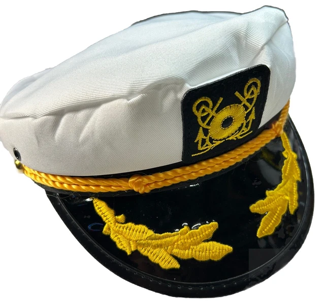ADULT YACHT BOAT Ship Sailor Captain Halloween Costume Hat Marine ...