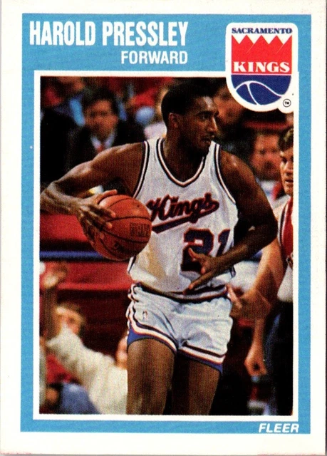 CARTE DE BASKETBALL 1989 Fleer Harold Pressley #137 Sacramento Kings ...