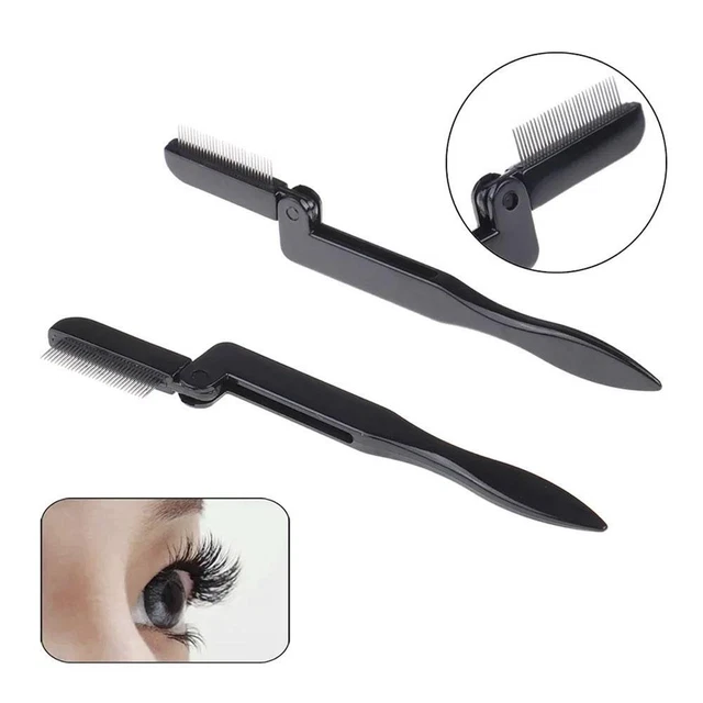 FOLDING EYELASH CURLER Comb Separator MascaraCurl Mini Eyebrow Comb ...