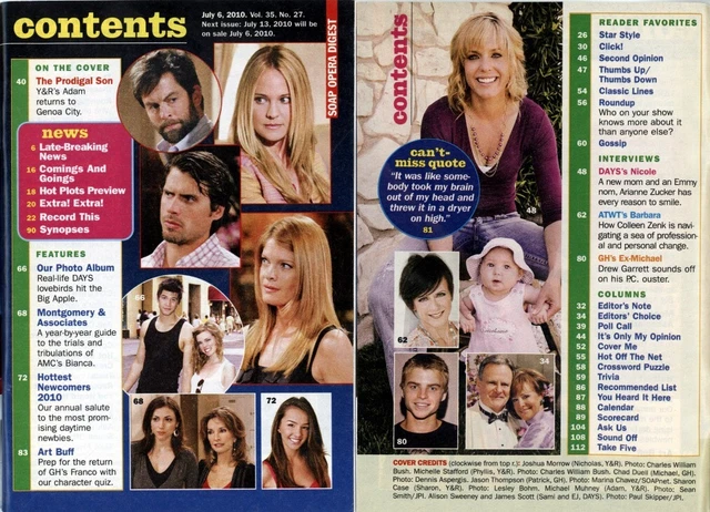 SEIFENOPERA DIGEST 6. Juli 2010 Joshua Morrow, Michelle Stafford ...