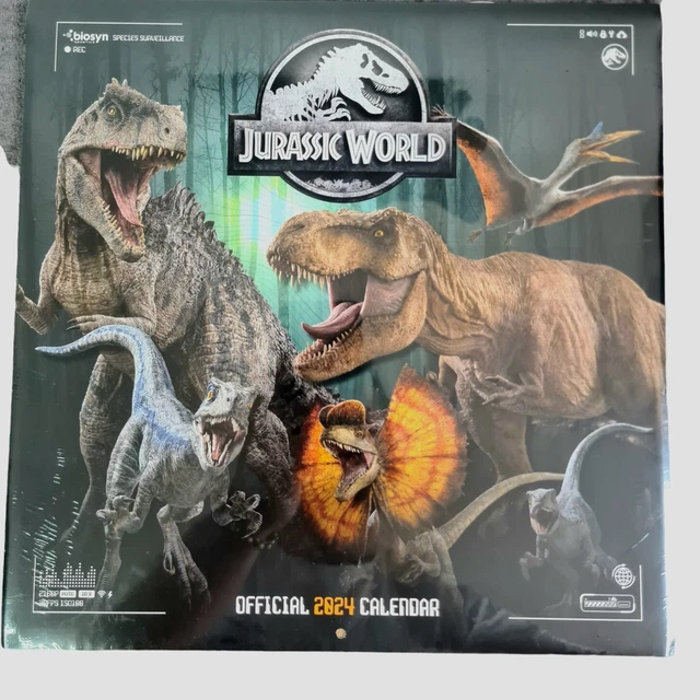 JURASSIC WORLD OFFICIAL 2024 Calendar Dinosaur Calendar Jurassic World ...