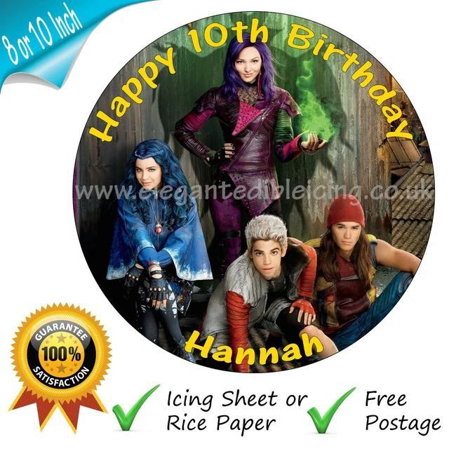 DESCENDANTS CAKE TOPPER Personalised Edible Birthday Cake Printed ...