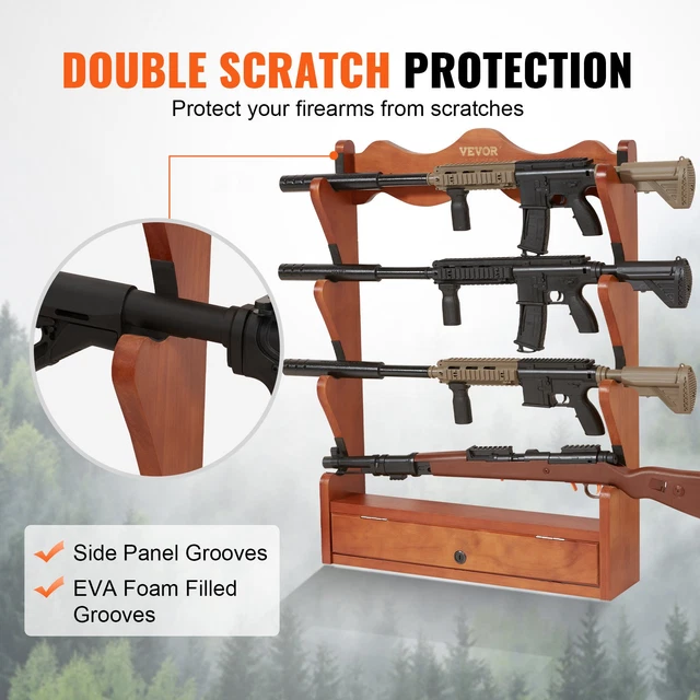 VEVOR GUN RACK Wall Mount | Premium Display Rack for 4 Rifles and ...