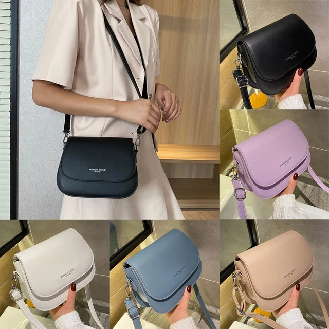 Simple Pu Leather Saddle Shoulder Bag Flap Messenger Bag Crossbody Bag Handbags Eur 1360