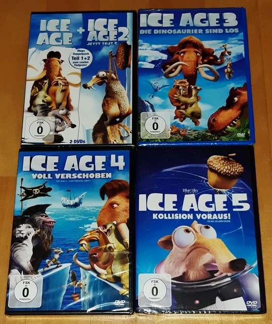 ICE AGE+ICE AGE 2 (DVD-2007) + Ice Age 3-5 (DVD's-2012) NEU/OVP £30.26 ...