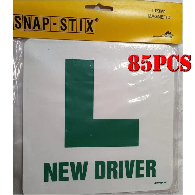 85 X MAGNETIC STRIPS LEARNER PLATE SECURE Quick Easy To Fix 7.5 x 7.5 ...