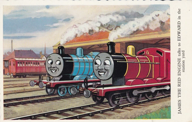 THOMAS THE TANK Engine Postcard- James, the Red Engine & Edward in ...