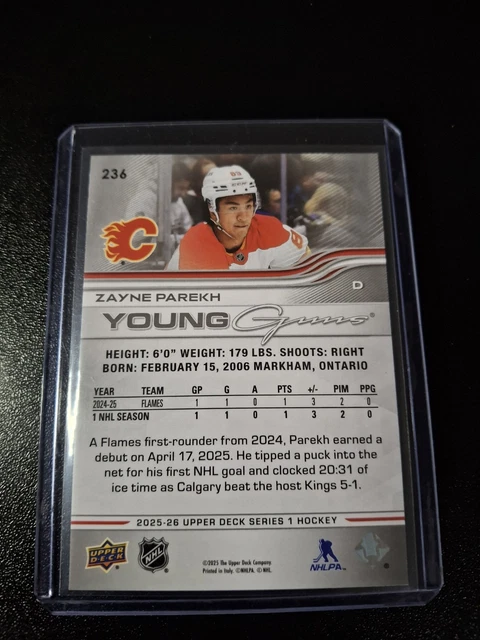 2025-26 UD SERIES 1 Zayne Parekh Young Guns $15.00 - PicClick CA