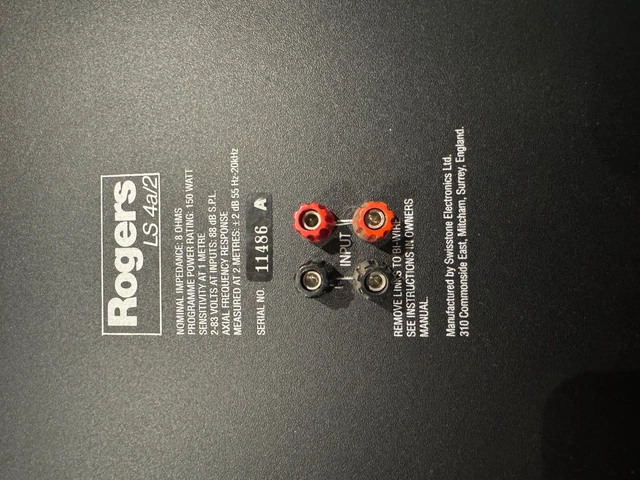 PAIR OF MATCHED Rogers LS 4a/2 Speakers in Black - Beautiful Sound £104 ...