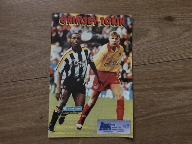 FOOTBALL PROGRAMMES 4 x West Ham United 1992/93 (Home & Away) & Ticket ...