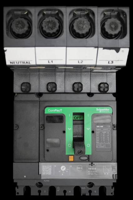 SCHNEIDER 63 AMP 36kA VIERPOLIG MCCB NSX100F PP40634X EUR 196,93 ...