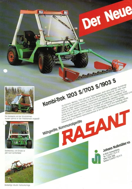 PROSPEKT RASANT KOMBI-TRAK Mäh-Traktor 1203/1703/1903 S EUR 13,50 ...