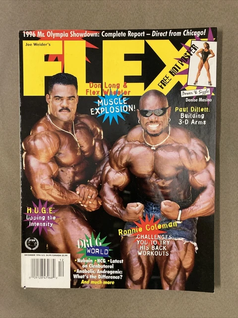 FLEX BODYBUILDING MUSCLE Magazine / Flex Wheeler + Don Long / 12-96 £24 ...