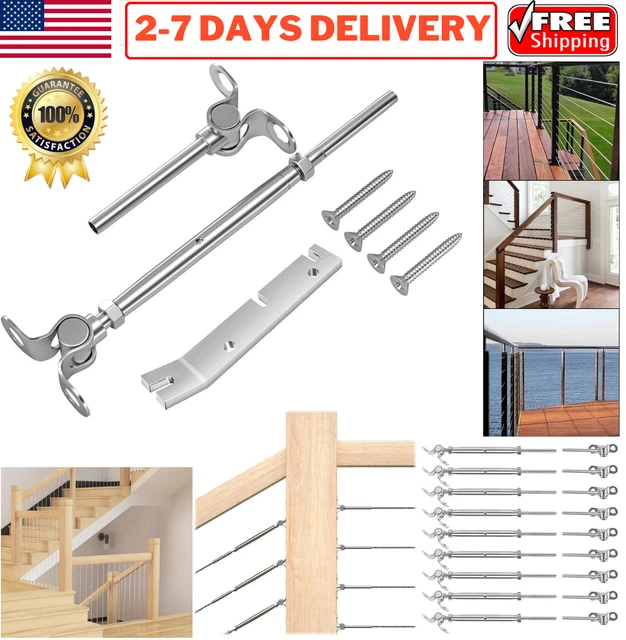 1/8'' STAIRS CABLE Railing Kit Swage Toggle Turnbuckle Hardware ...