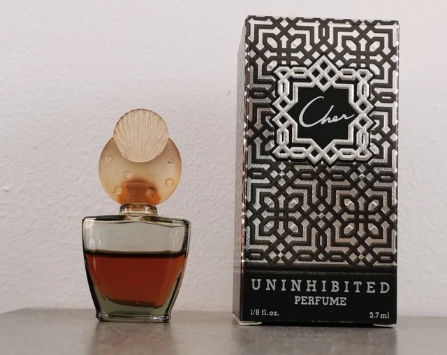 MINIATURE PARFUM CHER UNINHIBITED 1987 3,7ML RARE ET ANCIEN COFFRET ...