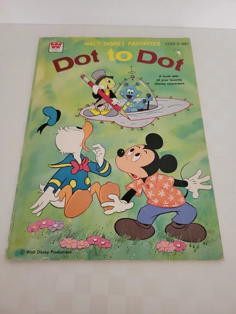 VINTAGE WALT DISNEY Favorites Mickey Mouse DOT to DOT COLORING Book ...