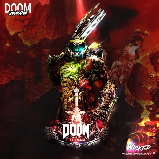 DOOM SLAYER BUST resin scale model kit unpainted 3d print $145.00 ...