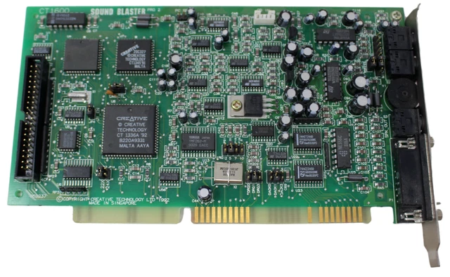 RETRO/VINTAGE CREATIVE SOUND Blaster Pro 2 CT1600 ISA Slot Sound Card ...