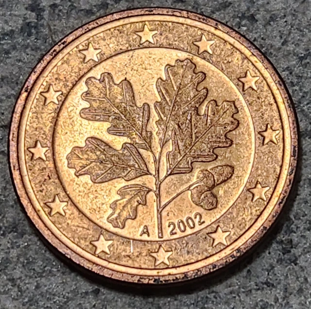 EUROPEAN UNION (GERMANY) 🇪🇺/🇩🇪 Five (5) Euro Cents Coin 2002 A (Berlin ...