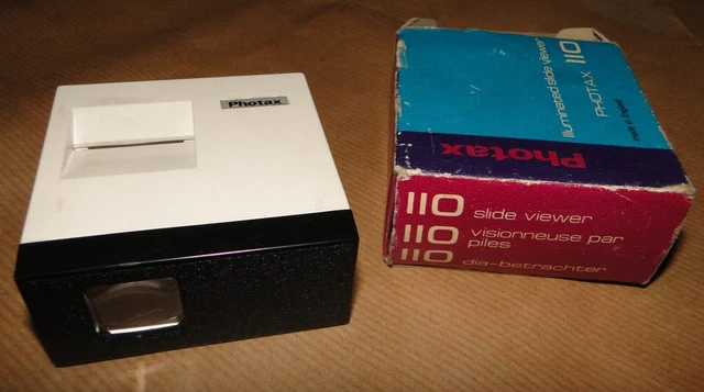 RARE VINTAGE PHOTAX 110 Illuminated Slide Viewer - original box ...