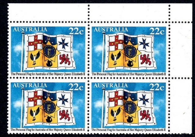 1981 AUSTRALIA - Queen Elizabeth II Birthday - Top Right Corner block ...