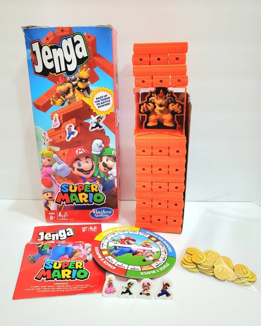 JENGA: SUPER MARIO Edition Game, Block Stacking Tower Game Complete W ...