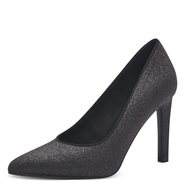 MARCO TOZZI DONNA Décolleté Metallico Glitter Effetto Pizzo Forma Tacco ...