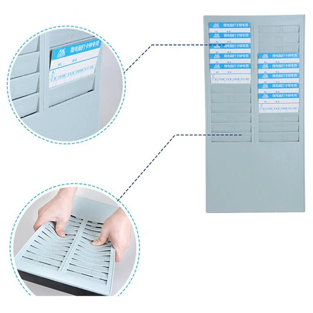 WALL MOUNTED TIME Card Rack 24-Pocket Plastic Paper Card Holder $31.51 ...