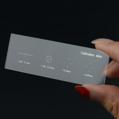 4 SCALES MICROSCOPE Stage Calibration Slide Stage Micrometer Div.0.01mm ...