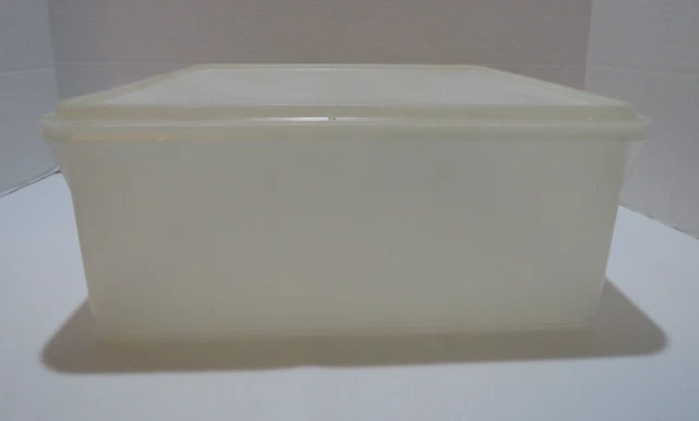 VTG TUPPERWARE SHEER Large Square Keeper Container 12" X 12" X 5" 36 ...