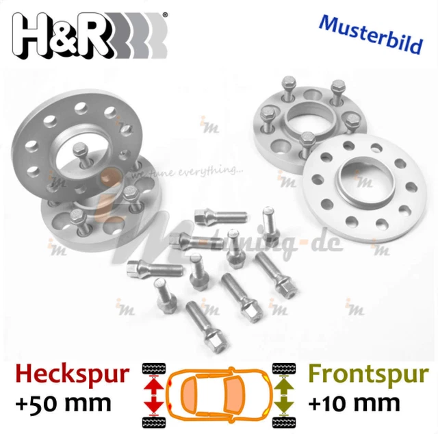 H&R SPURPLATTEN VA 10mm, HA 50mm für Mercedes-Benz C-Klasse Cabriolet ...
